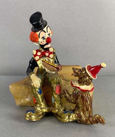 1980 Ron Lee World of Clowns Clown With Hotdog Sculpture - Matthew ...