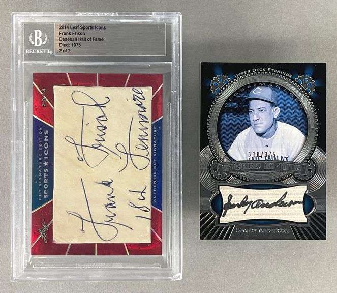 2014 Leaf Sports Icons Signed Cut Frank Frisch and Sparky Anderson ...