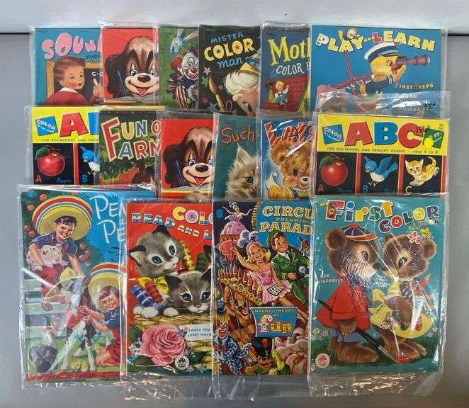 Group of Oversized Vintage Coloring Books - Matthew Bullock Auctioneers