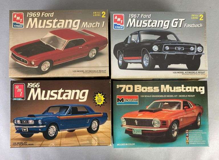 Group of 4 Ford Mustang Plastic Model Kits - Matthew Bullock Auctioneers