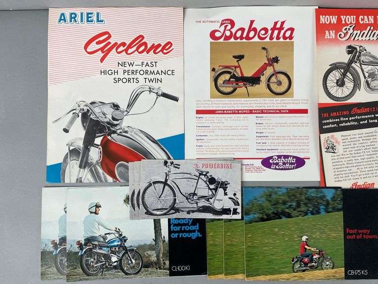 Group of Vintage Motorcycle Dealership Advertising Brochures - Matthew ...