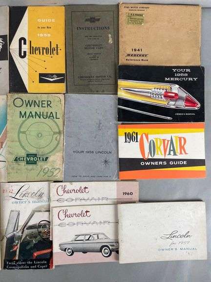 Group of Vintage Automobile Owners Manuals and More - Matthew Bullock ...