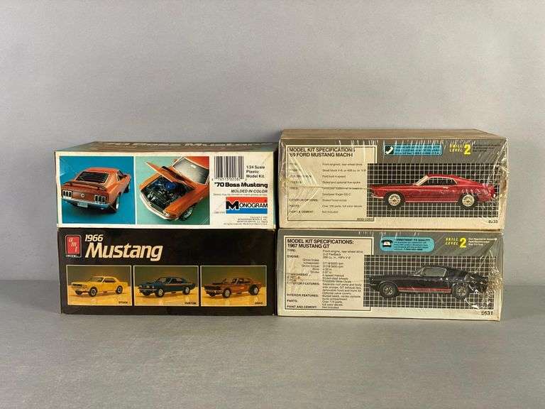 Group of 4 Ford Mustang Plastic Model Kits - Matthew Bullock Auctioneers