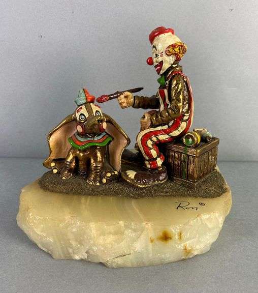 Ron Lee Painted World of Clowns Elephant Sculpture - Matthew Bullock ...