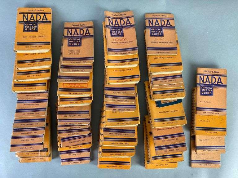 Group of 1950s-1970s NADA Used Car Guides - Matthew Bullock Auctioneers