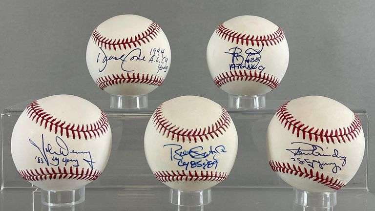 5 - CY Young winner Signed Official MLB Rawlings Baseballs with ...