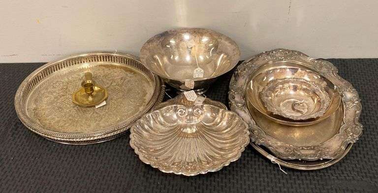 Group of Assorted Silver Plate Servingware and More - Matthew Bullock Auctioneers