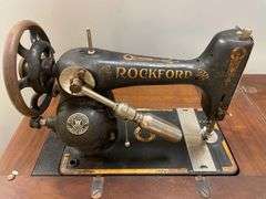 Antique Rockford Sewing Machine and Table - Matthew Bullock Auctioneers