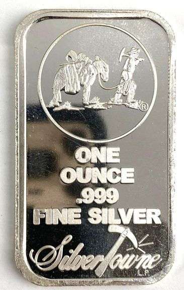 Silvertowne Prospector 1 oz .999 Fine Silver Ingot/ Bar - Matthew ...