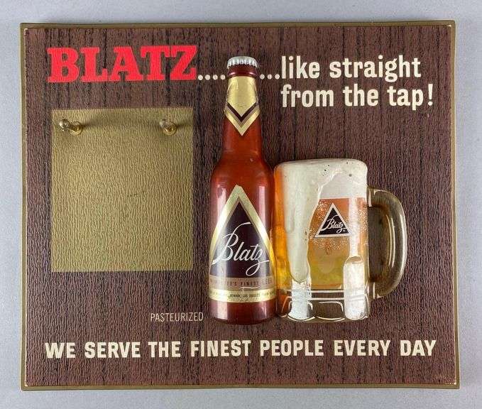 Blatz Beer Like Straight From The Tap 3D Advertising Calendar Sign ...