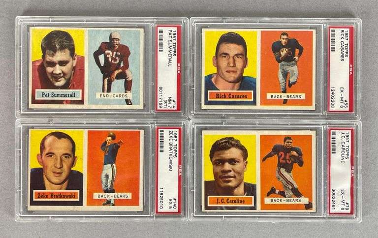 4 - 1957 Topps Football Graded Cards PSA 5-7 - Matthew Bullock Auctioneers