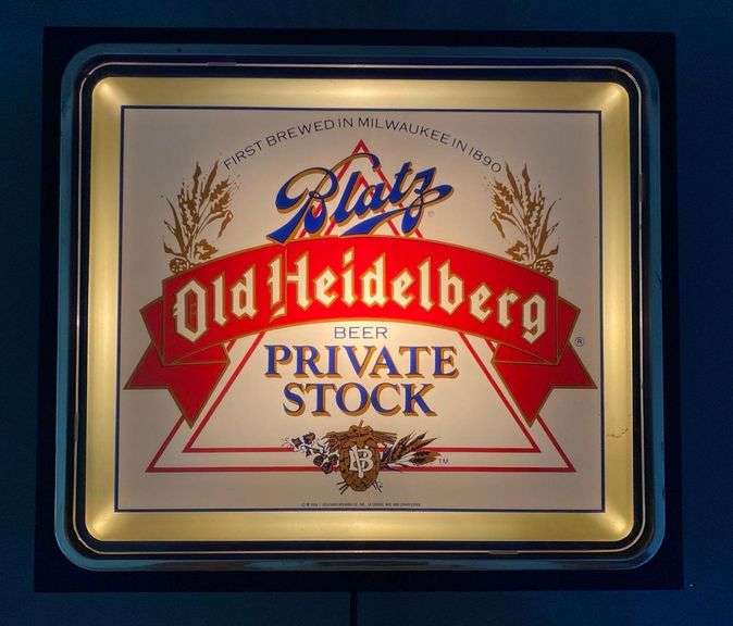 1986 Old Heidelberg Beer Light Up Back Bar Advertising Sign - Matthew ...
