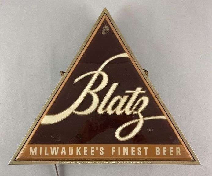 Blatz Beer Light Up Double-Sided Advertising Sign - Matthew Bullock ...