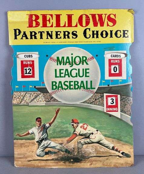 1950s Bellows Whiskey Baseball Scoreboard Motion Advertising Easel ...