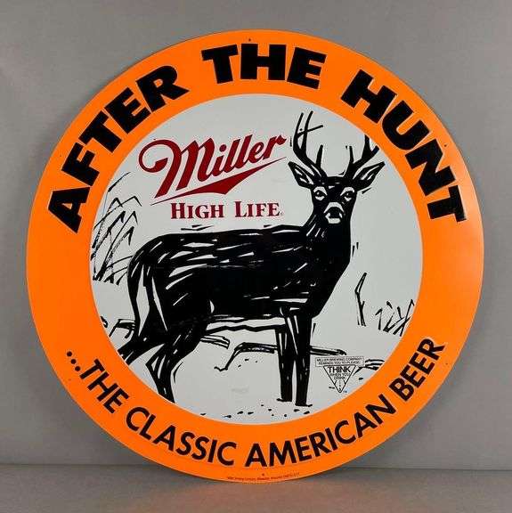 Miller High Life Beer Deer Hunting Metal Advertising Sign - Matthew ...