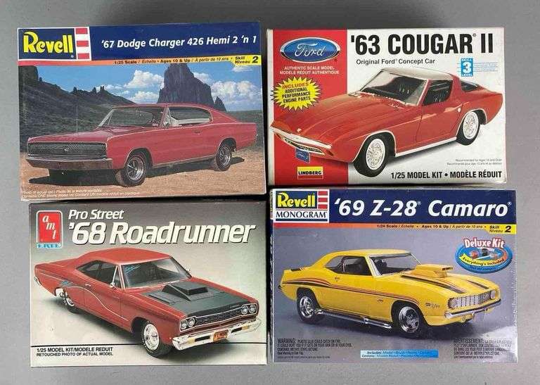 Group of 4 1960s Muscle Car Plastic Model Kits - Matthew Bullock ...