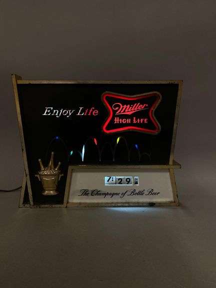Vintage Miller High Life Motion Light Up Advertising Clock - Matthew ...