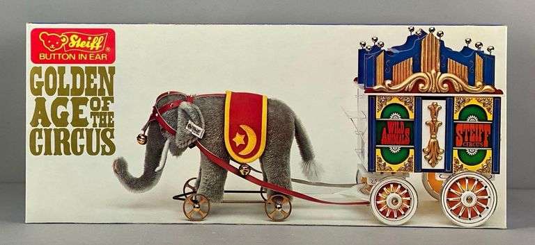 Steiff Wild Animals Elephant Leader Wagon - Matthew Bullock Auctioneers