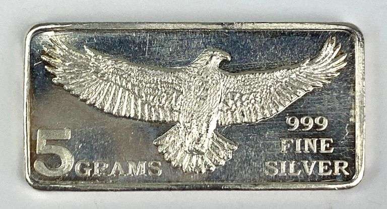 Monarch Precious Metal Majestic Eagle 5 Gram .999 Fine Silver Ingot ...