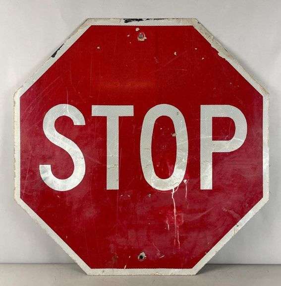 Reflective Metal Stop Sign - Matthew Bullock Auctioneers