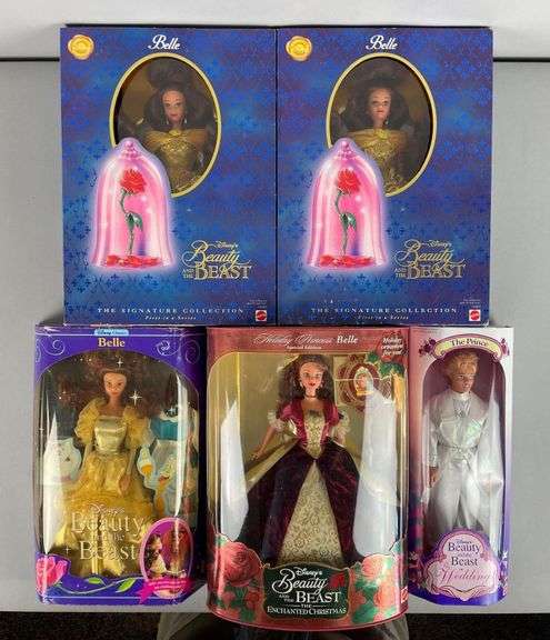 Group of Mattel Disney Beauty and the Beast Barbie Fashion Dolls ...