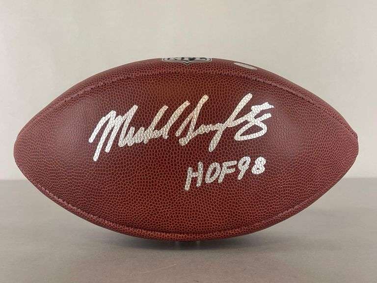 Mike Singletary Signed Wilson Football with COA Sticker - Matthew ...