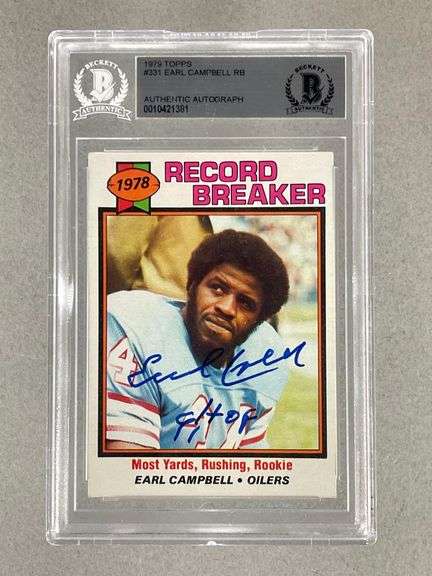 1979 Topps Earl Campbell #331 Rookie BGS Authentic Auto - Matthew ...