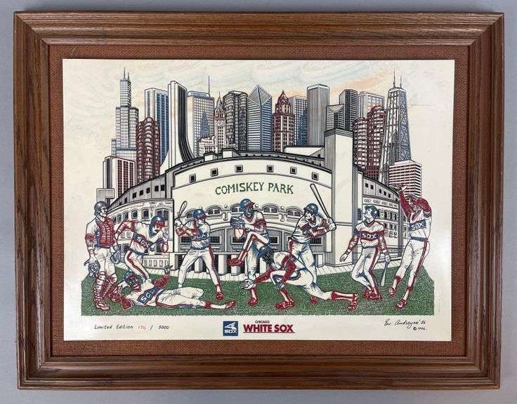1986 Chicago White Sox Comisky Park Etched Alabaster by Andreyev 176/ ...