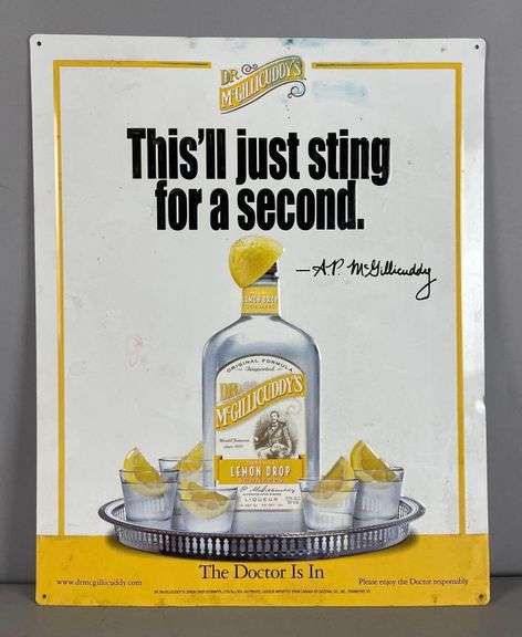 Dr. McGillicuddys Lemon Drop Schnapps Metal Advertising Sign - Matthew ...