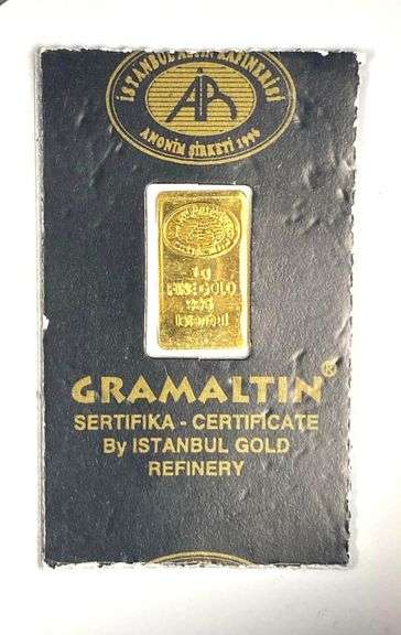 Istanbul Gold Refinery Gramaltin 1 gram .999 Fine Gold Ingot/Bar ...
