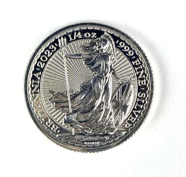 2023 Great Britain 50 Pence Britannia 1/4 oz .999 Fine Silver Coin ...