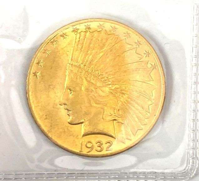 1932 US $10 Indian Head Gold Coin - Matthew Bullock Auctioneers