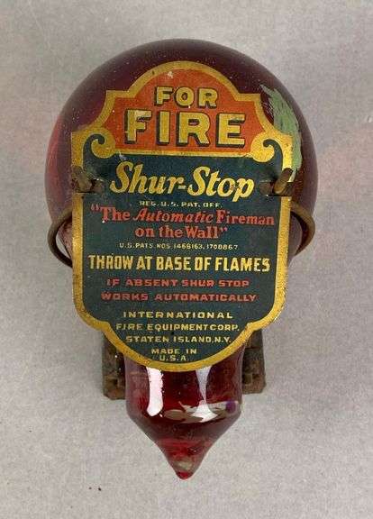 Antique Shur- Stop Fire Extinguisher Grenade - Matthew Bullock Auctioneers