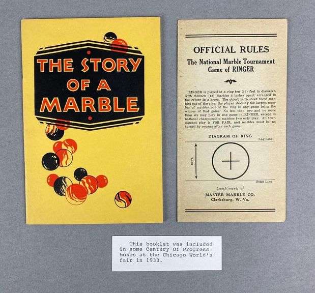 Antique 1933 Chicago Worlds Fair Master Made Marble The Story of ...