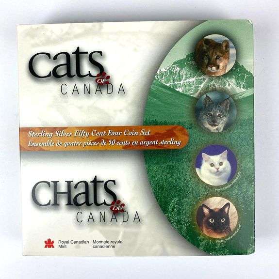 1999 Royal Canadian Cats of Canada Sterling Silver Coin Proof Set ...