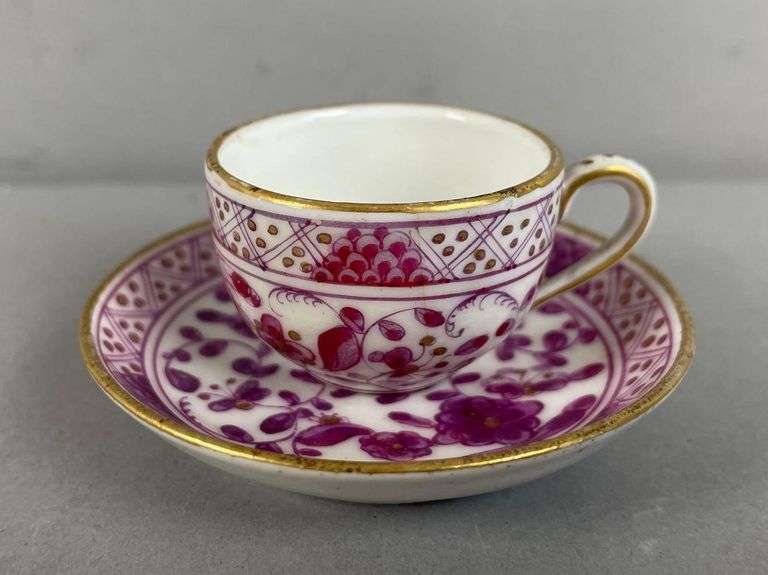 Rauenstein Porcelain Immortelle Pattern Demitasse Cup and Saucer ...