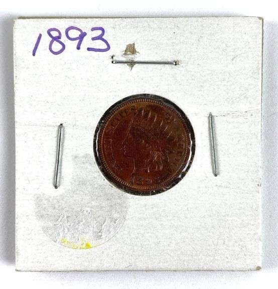 1893 US Indian Head One Cent Coin - Matthew Bullock Auctioneers