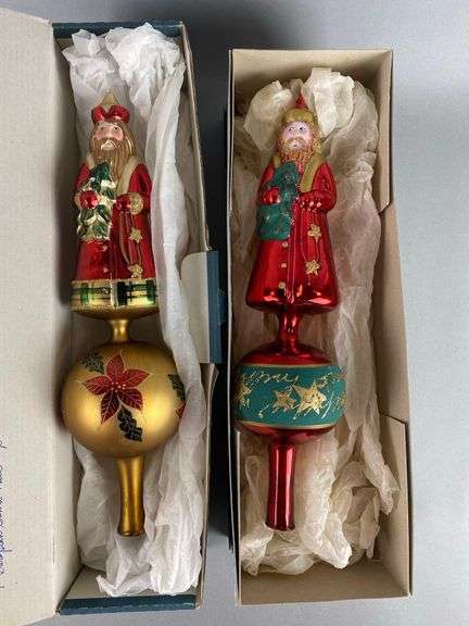 Group of 2 Blown Glass Christmas Tree Finial Topper - Matthew Bullock ...