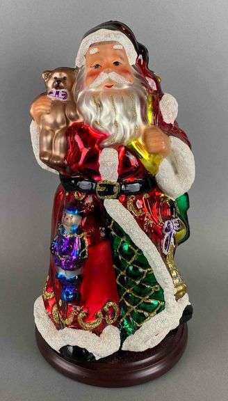 Thomas Pacconi Classic Christmas Blown Glass Santa Figural Art Glass ...