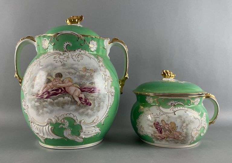 Antique LaBelle China Cherubic Chamber Pot and Slop Jar - Matthew ...
