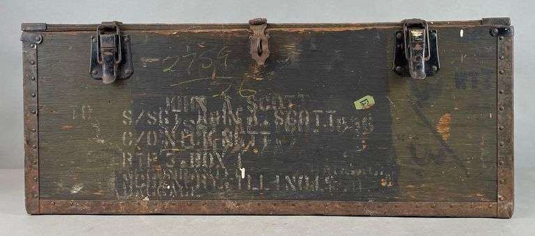 Post-WW2 Identified U.S. Army Footlocker - Matthew Bullock Auctioneers