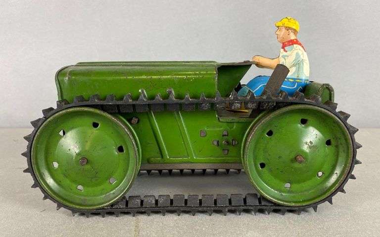 Marx Pressed Steel Man on Tractor Wind-Up Toy - Matthew Bullock Auctioneers