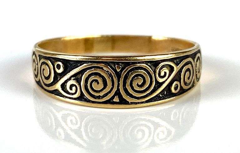 14K Gold Keepsake Swirl Mens Ring - Matthew Bullock Auctioneers