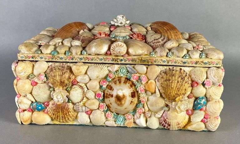 Antique Ornate Seashell Box - Matthew Bullock Auctioneers