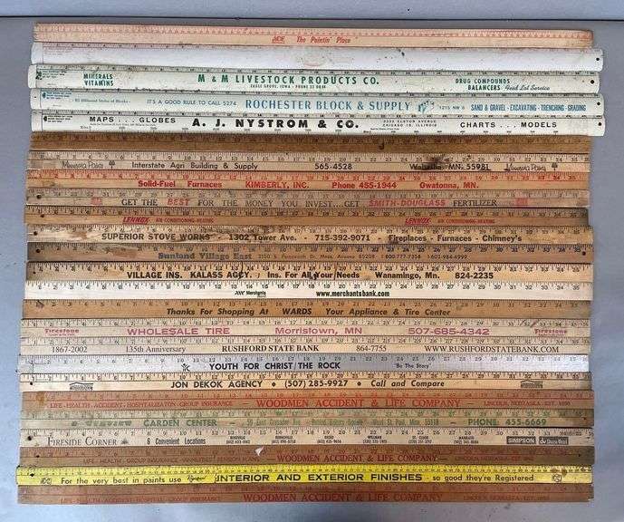 Group of Minnesota Advertising Yardsticks - Matthew Bullock Auctioneers