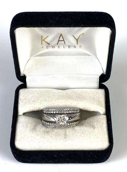 Zales 14K White Gold Diamond Wedding Set - Matthew Bullock Auctioneers