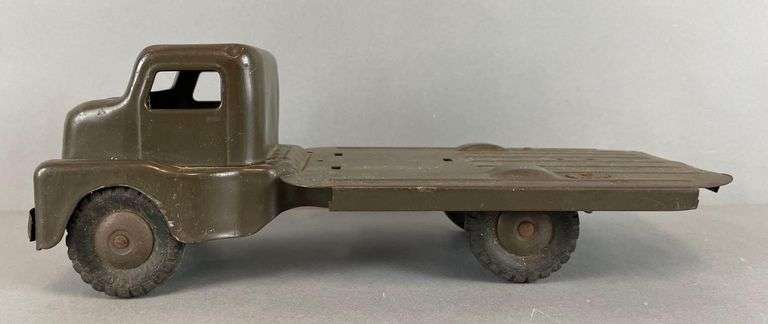 Vintage Structo Pressed Steel Army Flatbed Truck - Matthew Bullock ...