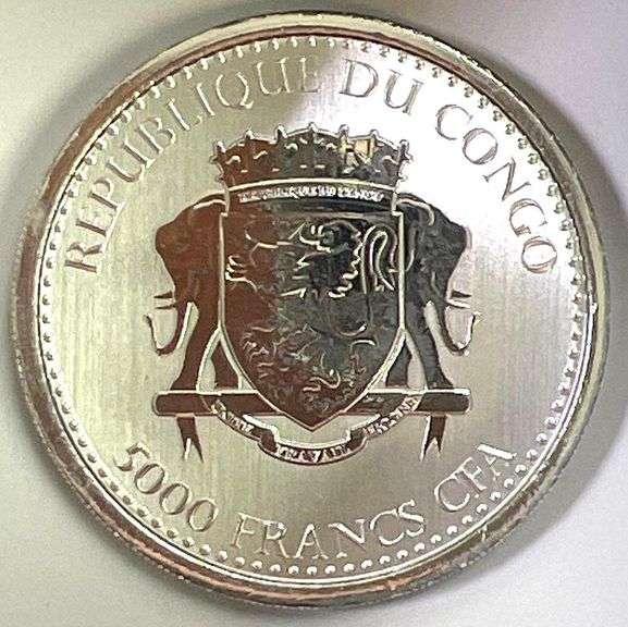 2017 Reverse Proof Republic Of Congo Silverback Gorilla .999 1 Oz ...