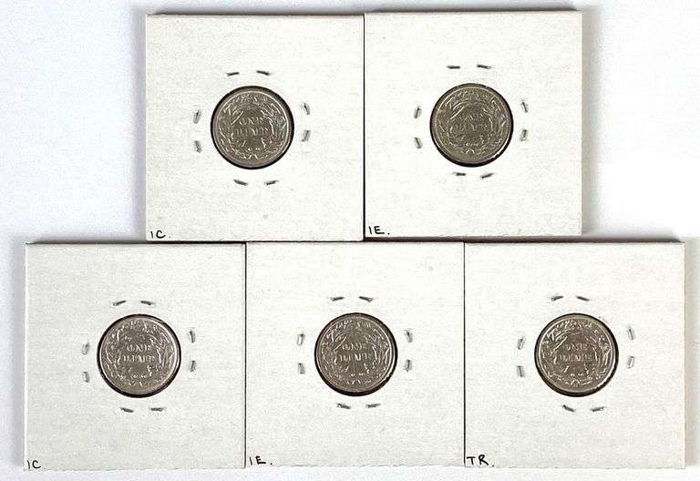 Group of (5) US Seated Liberty Dimes - Matthew Bullock Auctioneers
