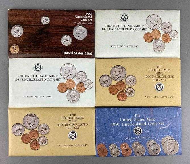 Group of 6 Uncirculated US Mint Coin Proof Sets - Matthew Bullock ...